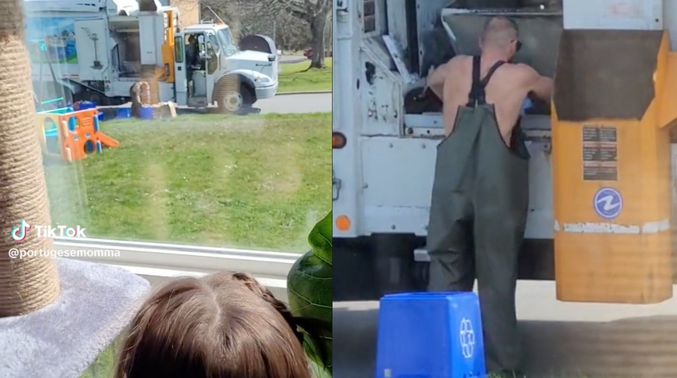 Little Girl's Over-the-Top Reaction to Seeing the Garbage Man Shirtless ...